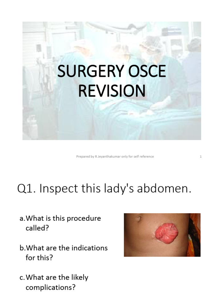 Surgery OSCE Questions | PDF | Diseases And Disorders | Surgical ...