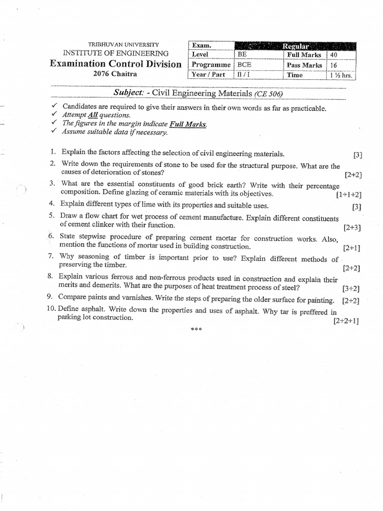 Civil Engineering Materials | PDF