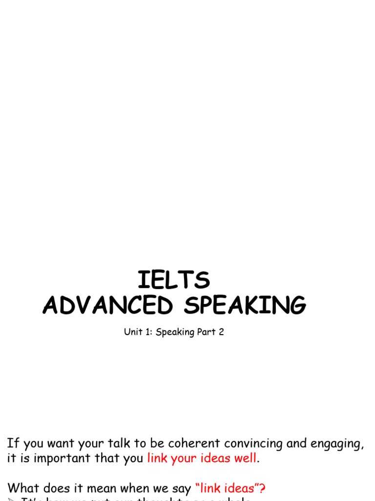 Unit 1 - Speaking Part 2 | PDF | Word | Sentence (Linguistics)
