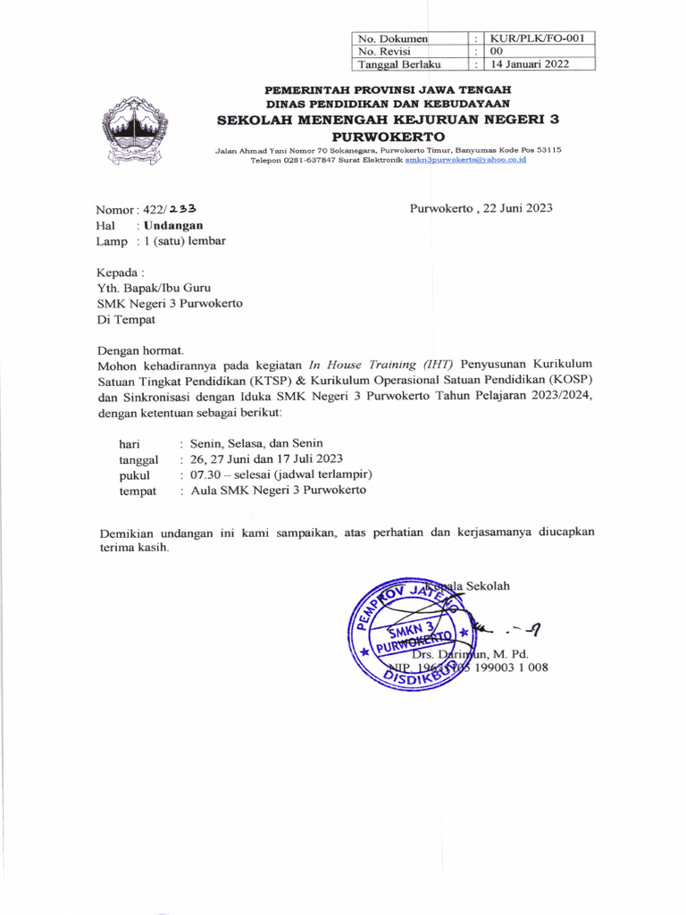 Undangan IHT Juni 2023 Oke | PDF