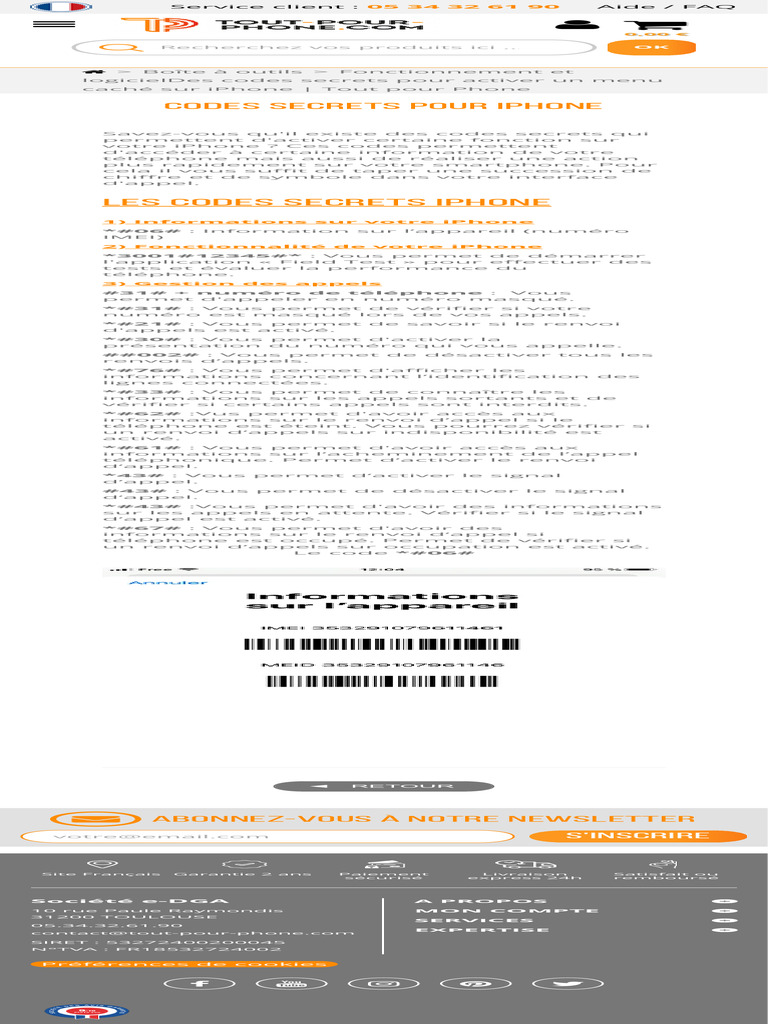 Codes secrets pour iPhone | PDF | iPhone | Logiciel