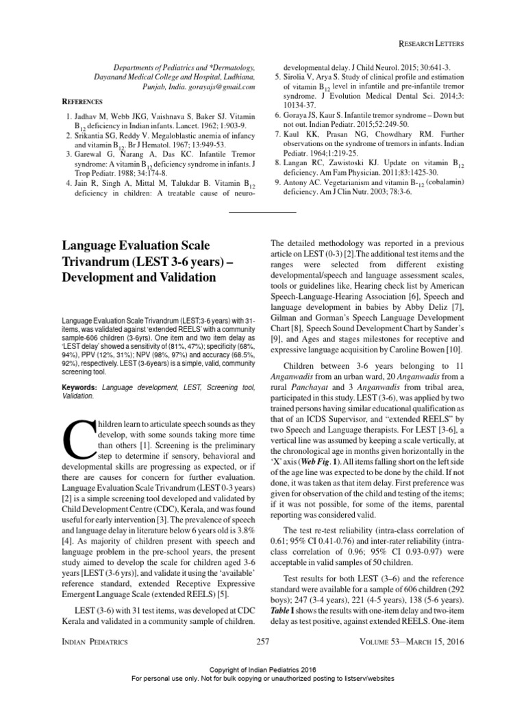 LEST Scale | PDF | Sensitivity And Specificity | Clinical Medicine