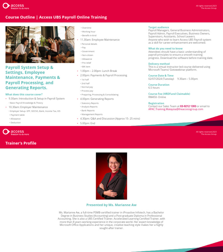 Access UBS Payroll Training Course | PDF | Payroll | Economies