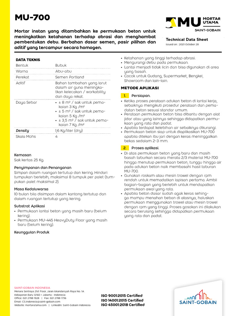 Aplikasi dan Keunggulan MU-700 | PDF