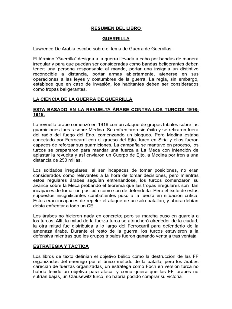 GUERRILLA Resumen 2014 | PDF | Guerra de guerrillas | Acorazado