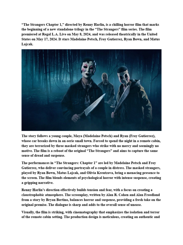 The Strangers Chapter 1 (2024) A Comprehensive Review | PDF | Art