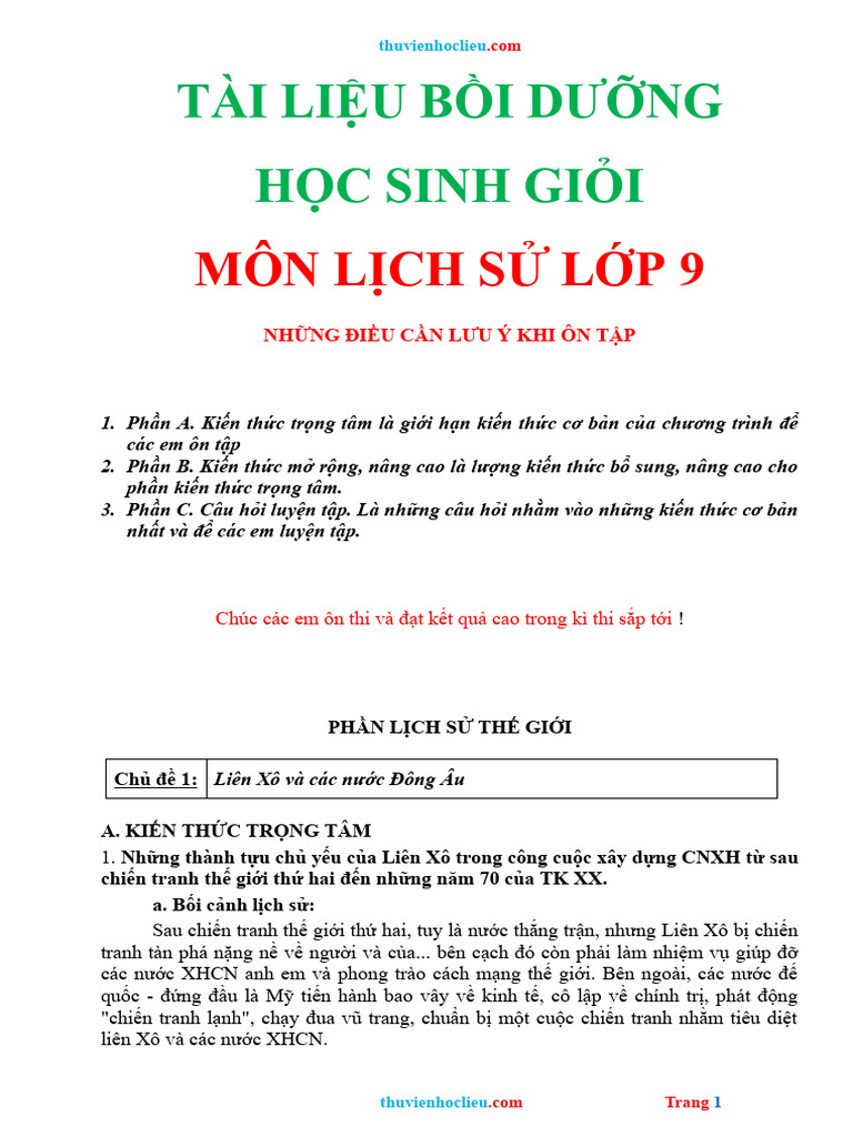 TAI LIEU BD HSG Lich Su 9 | PDF