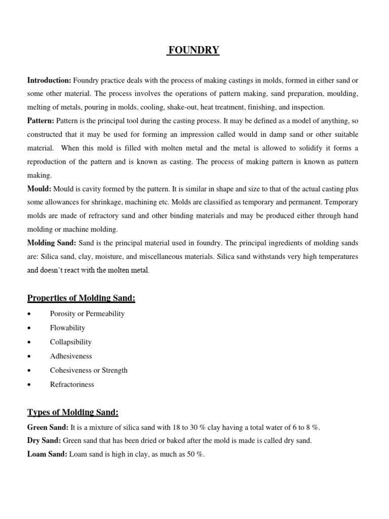 Foundry Shop | PDF | Foundry | Business Process