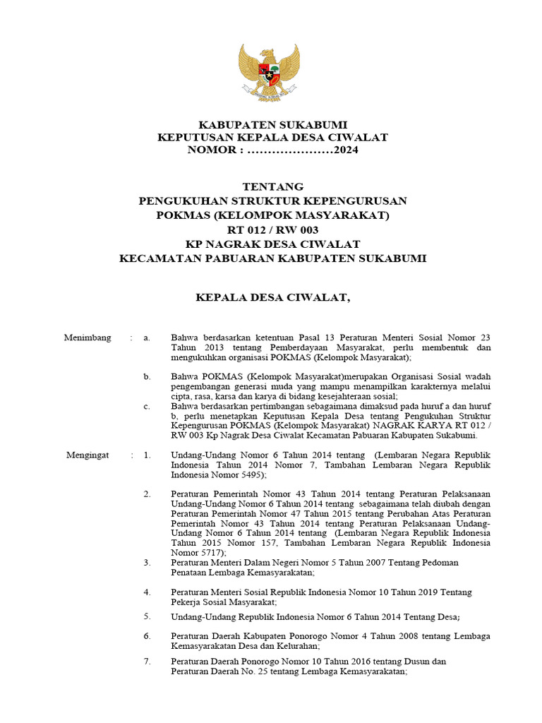Pengukuhan POKMAS Nagrak Karya 2024 | PDF
