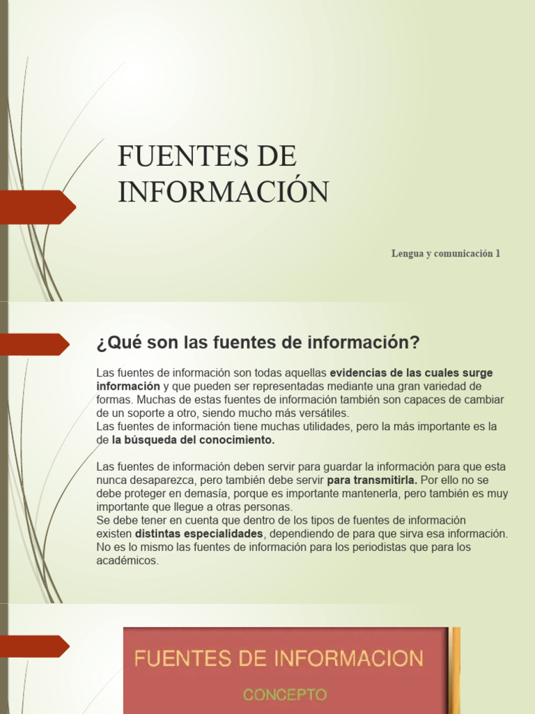 Tipos y Clasificación de Fuentes de Información | PDF | Información ...