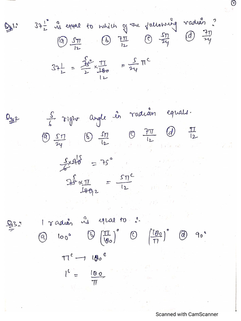 Class - 97 (Class Notes Eng Hindi) Measurement of Angles | PDF