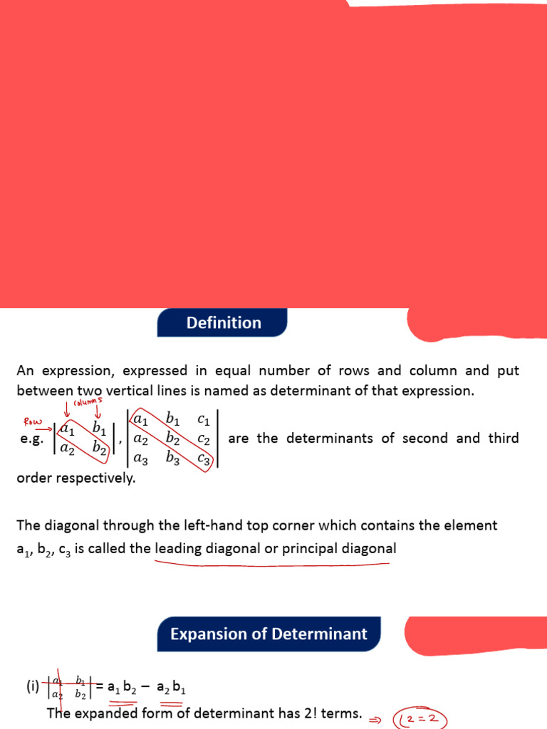 Determinant - L1 | PDF | Determinant | Matrix Theory