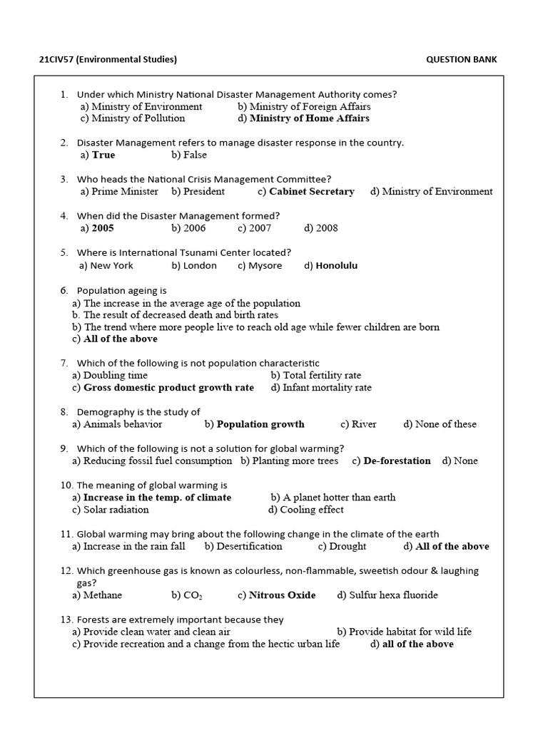 21civ57 Sample Questions 2 | PDF | Ozone | Smog