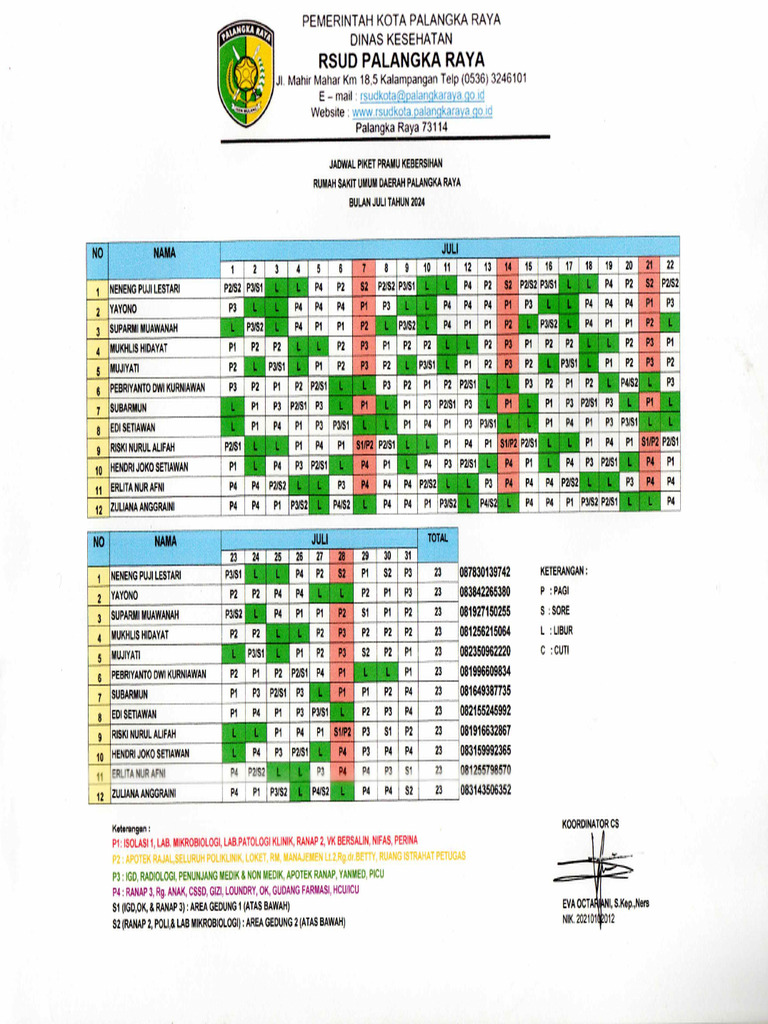 Jadwal CS Bulan Juli 2024 | PDF