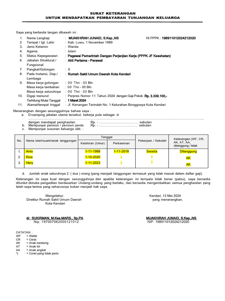 Format KP4 PPPK 2023 | PDF