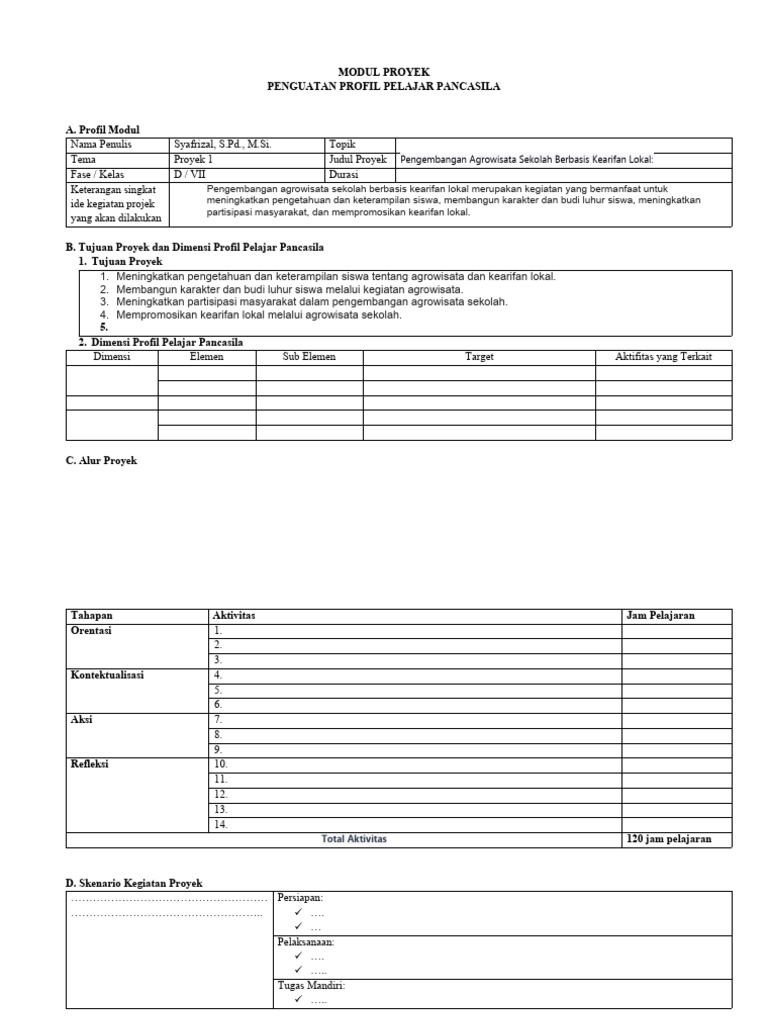 Format Modul Proyek | PDF