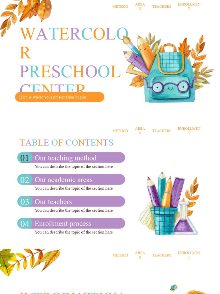 Watercolor Preschool Center by Slidesgo | PDF | Planets | Solar System