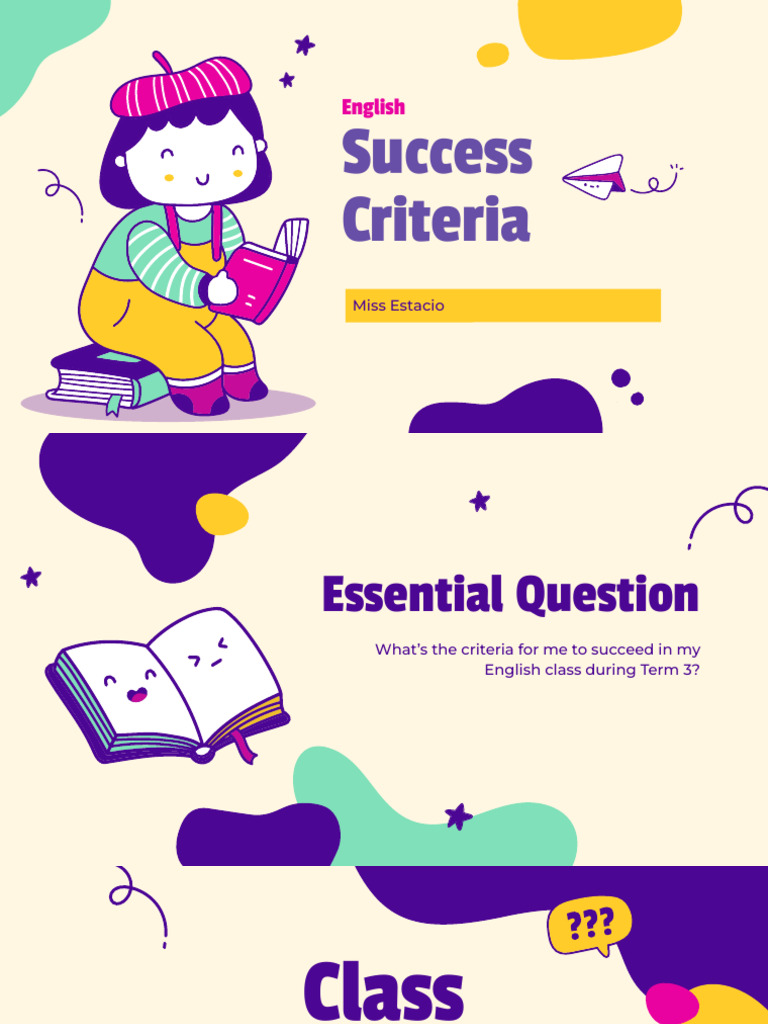 English Class Success Criteria Guide | PDF | Literacy | Cognition