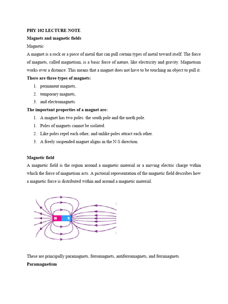 Phy 102 (Lecture Note) 1 | PDF | Electromagnetic Induction | Inductance