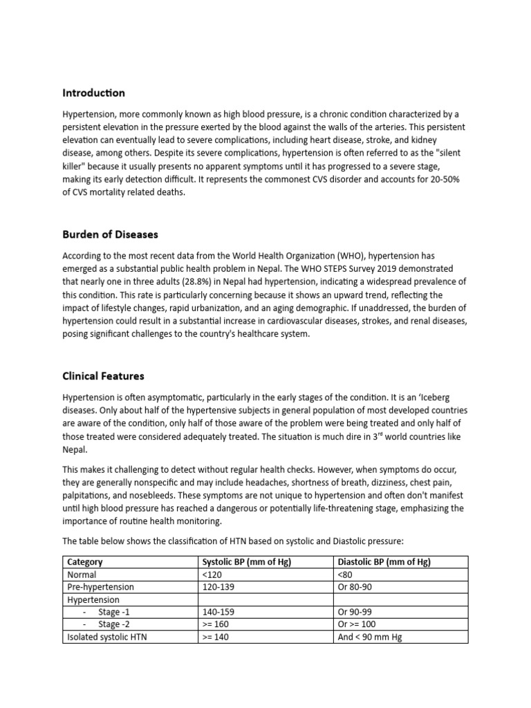 Hypertension Report | Download Free PDF | Hypertension | Blood Pressure