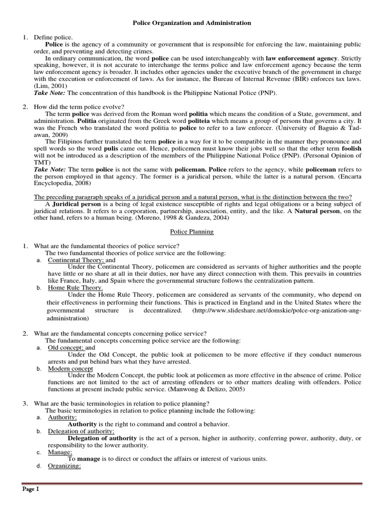 Law Enforcement Organization Administration (LEA1) | PDF | Inspector ...