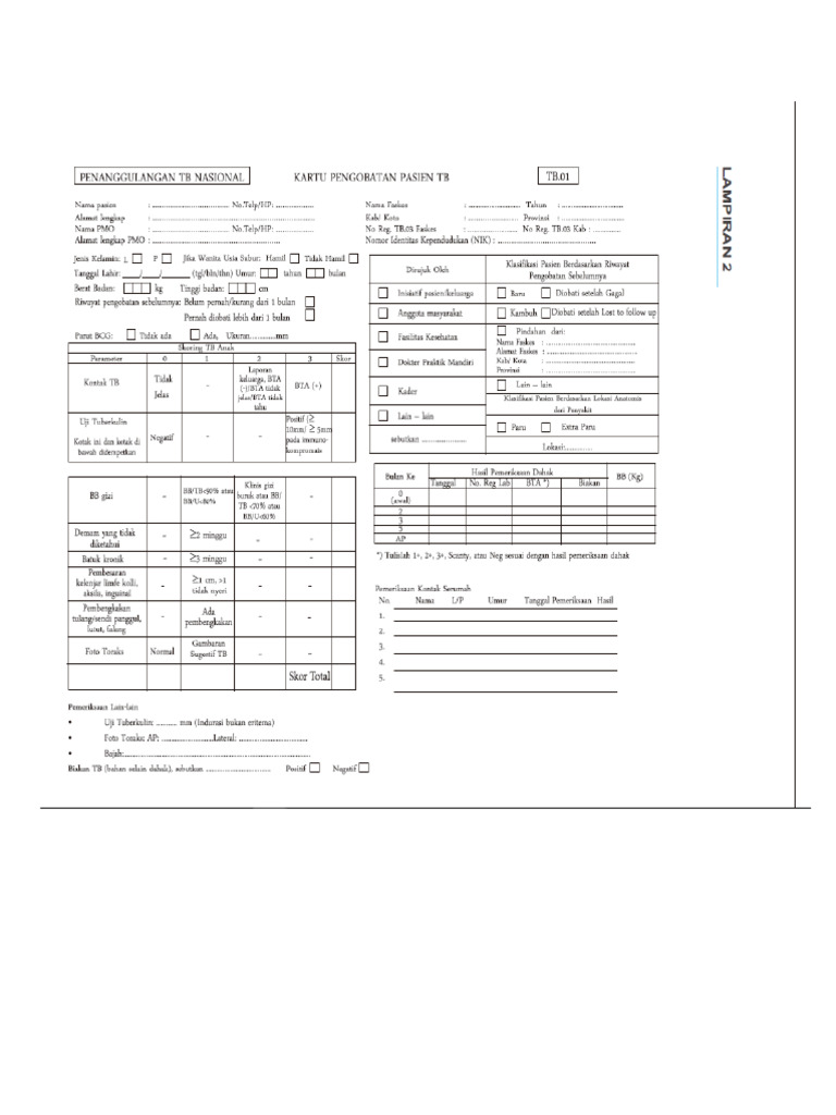 Formulir TB 01,02,06,09,10 | PDF