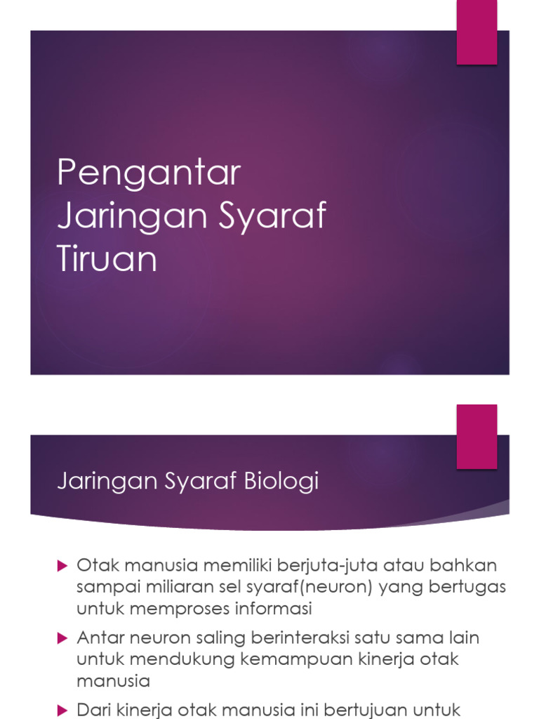 Jaringan Syaraf: Biologi dan Tiruan | PDF