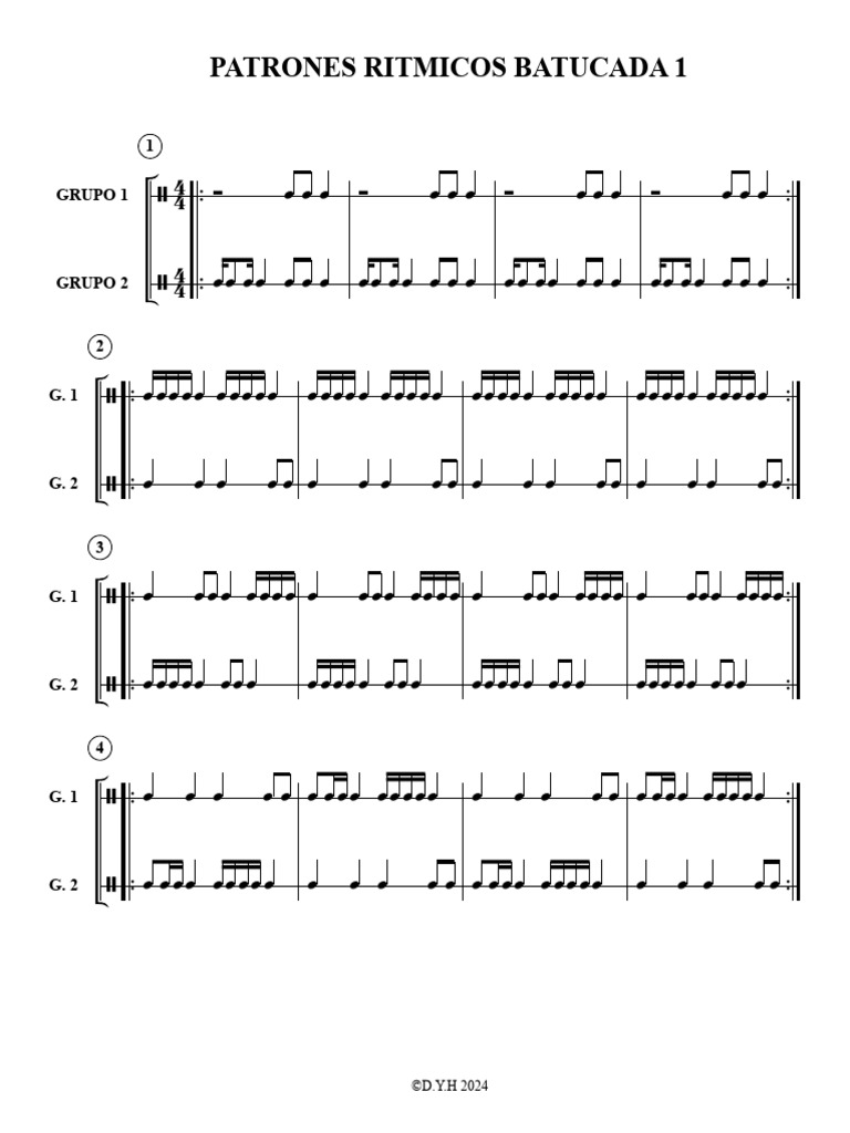 Patrones Ritmicos Batucada 1 | PDF