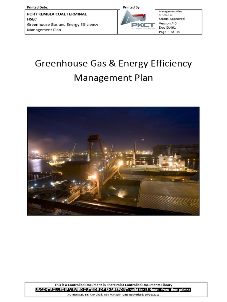 Greenhouse Gas and Energy Efficiency Management Plan 1 | PDF | Fuels ...