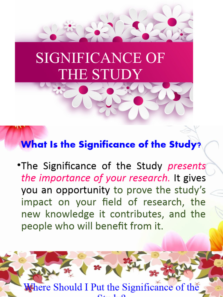 Lesson 8 Significance of The Study 1 | PDF
