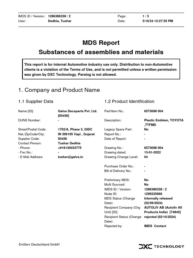 MDSReport 1286386338 | PDF | Computing