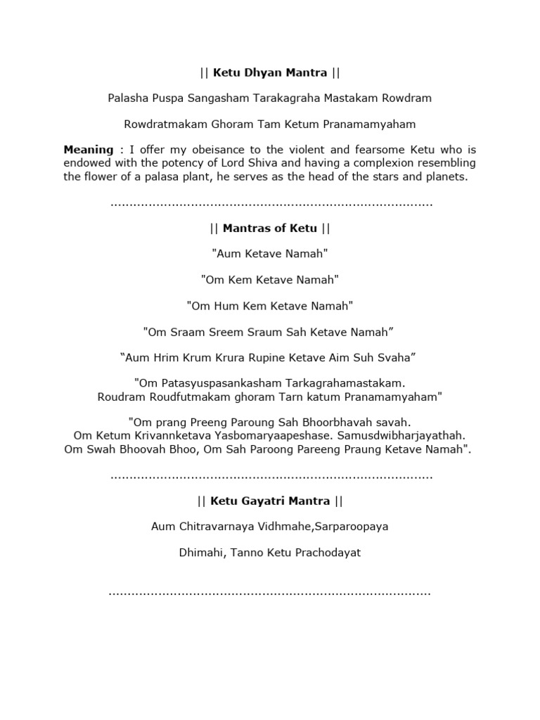 Ketu | PDF | Hindu Literature | Hindu Texts