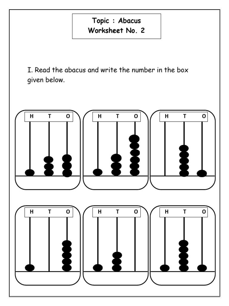 9 ABACUS Worksheet 2 | PDF
