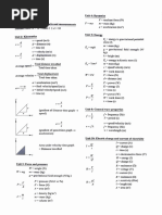 IGCSE Resources - Physics formula sheet (FINAL) | PDF | Force | Volt