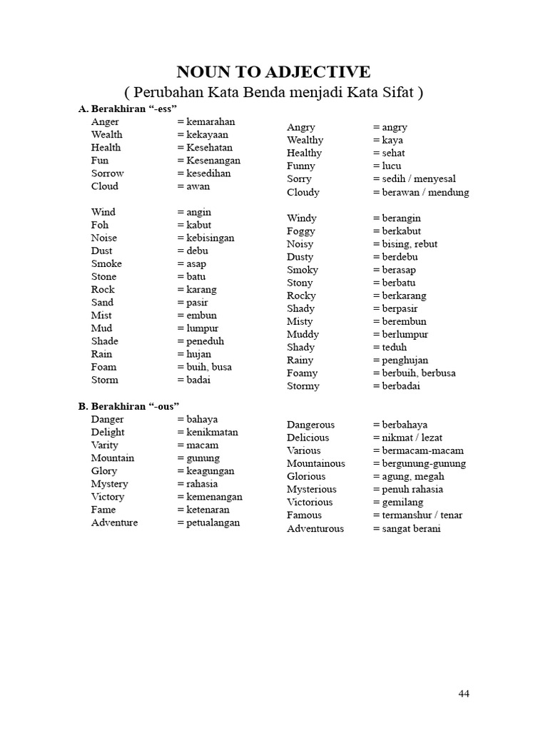 Noun To Adjective | PDF | Syntax | Linguistic Morphology