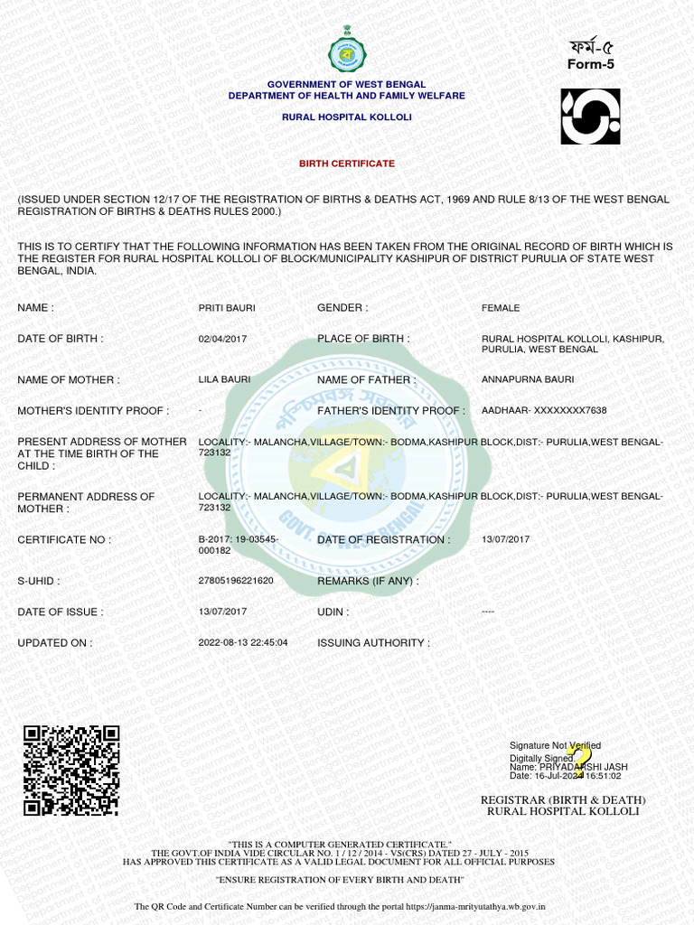SignedBirthCertificate 5730930 900 | PDF | Birth Certificate ...