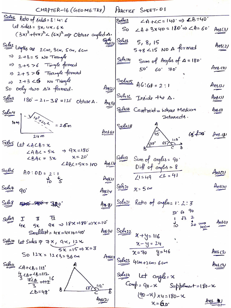 Geometry Sheet 1 Solution | PDF