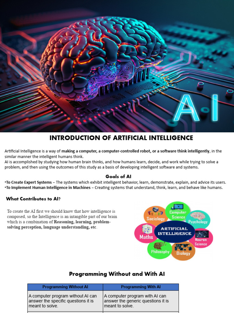 Artificial Intelligence Intro | PDF | Machine Learning | Artificial Intelligence