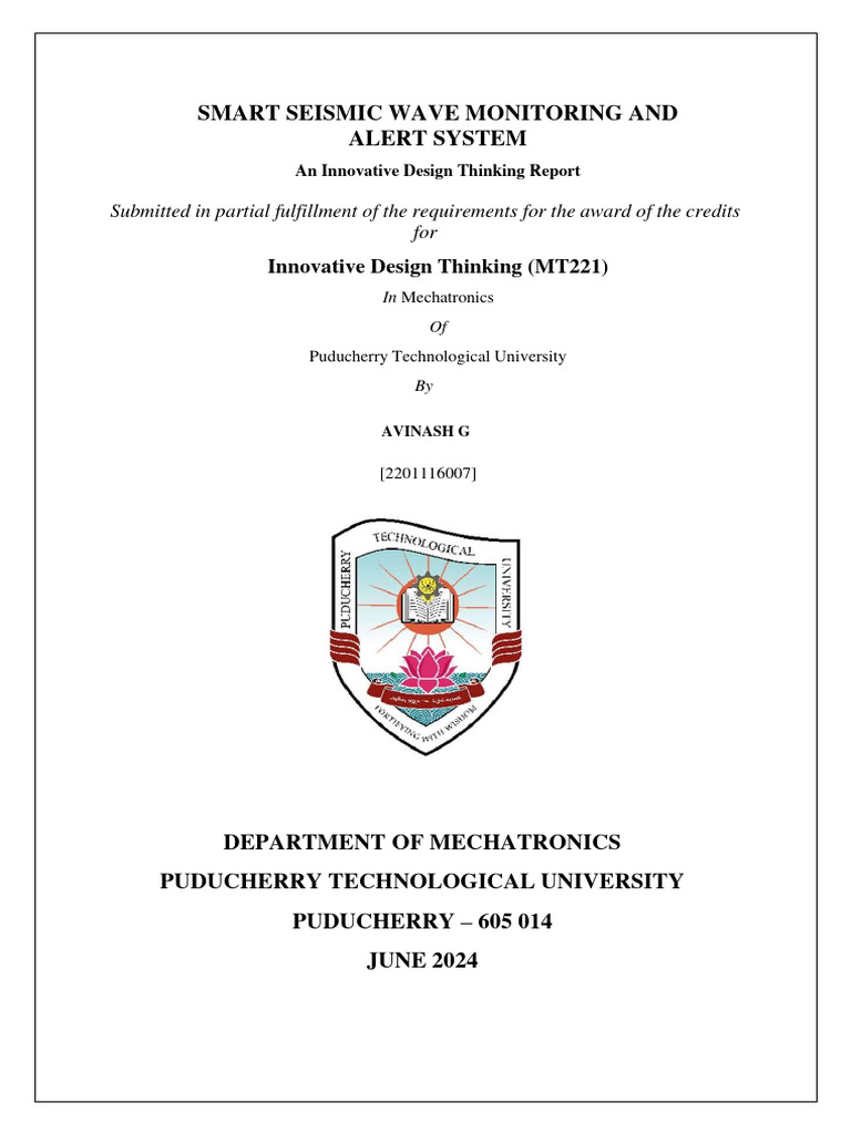 Project earthquake detector | PDF | Seismology | Wireless Sensor Network