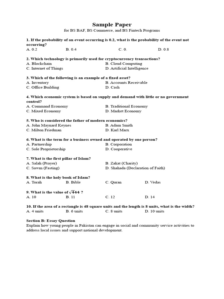 BS-Commerce-SamplePaper | PDF