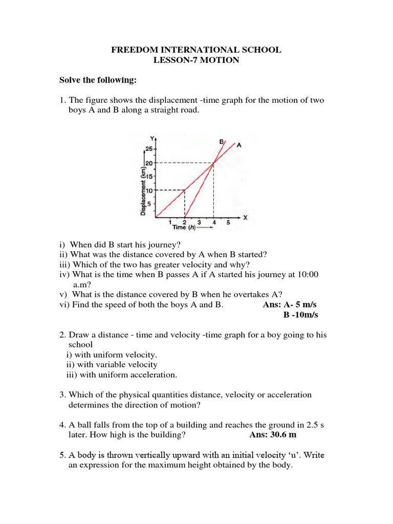 Motion Concepts and Calculations Guide | PDF