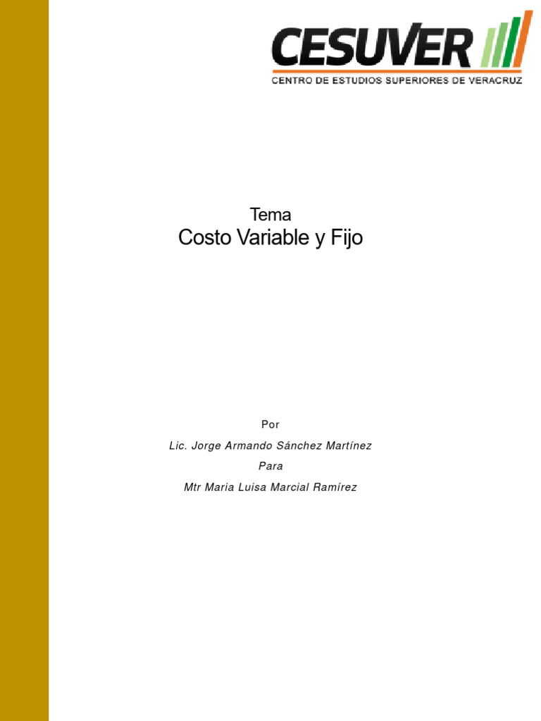 220318-Costo Fijo y Variable | PDF | Costo | Business 220318-Costo Fijo y Variable | PDF | Costo | Business