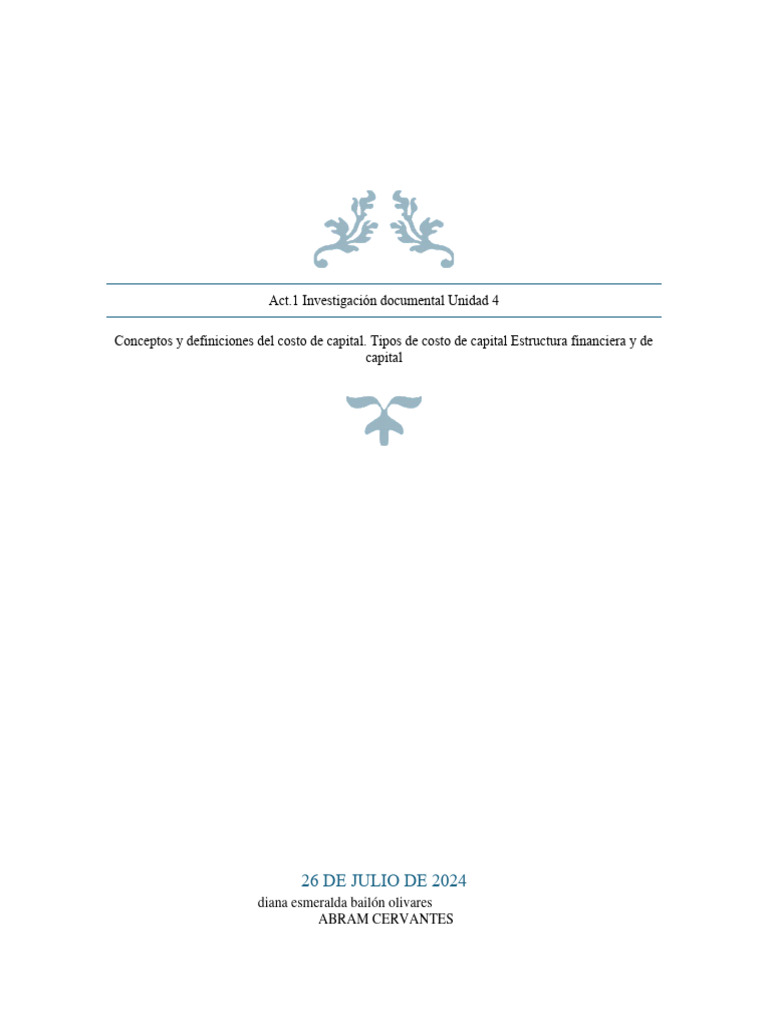 Capital de Costos | PDF | Compartir (Finanzas) | Business