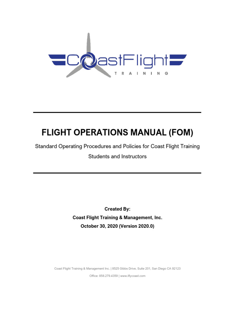 Flight Operations Manual FOM | PDF | Instrument Flight Rules | Visual Flight Rules
