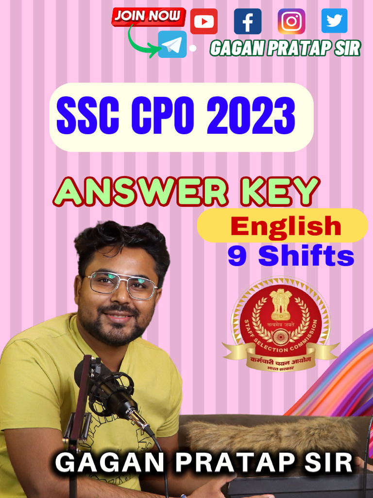 SSC CPO 2023 Answer Key in English | PDF | Speed | Leaf