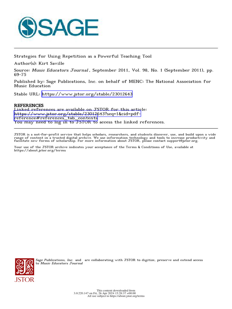 Strategies For Using Repetition As A Powerful Teaching Tool | PDF ...