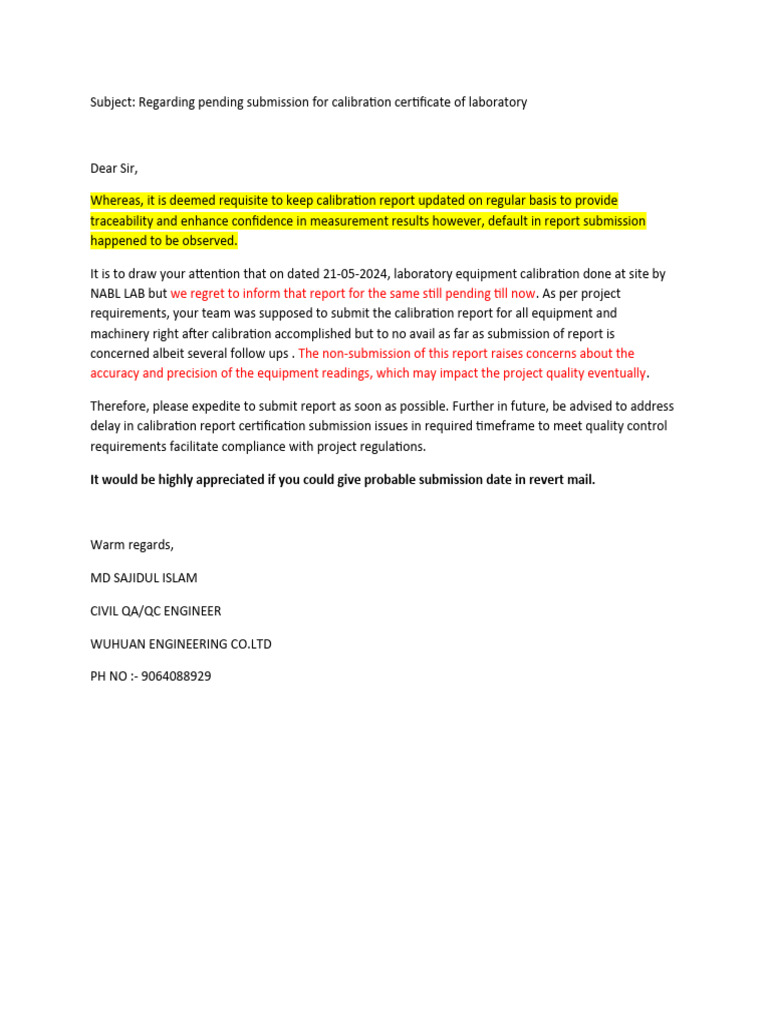 Calibration Certificate Letter | PDF | Computers | Technology & Engineering