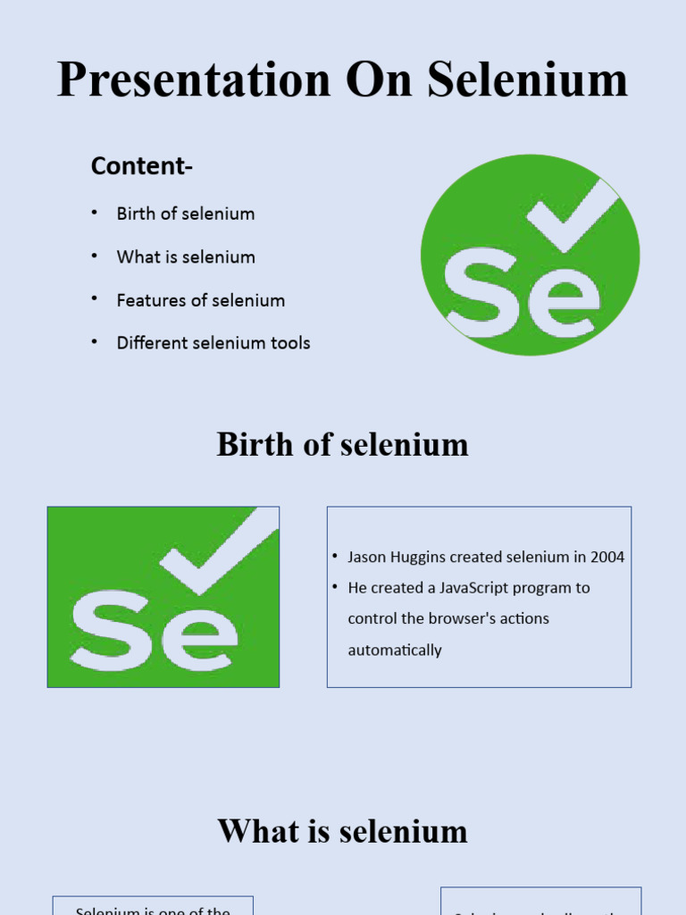 Presentation On Selenium Pdf 