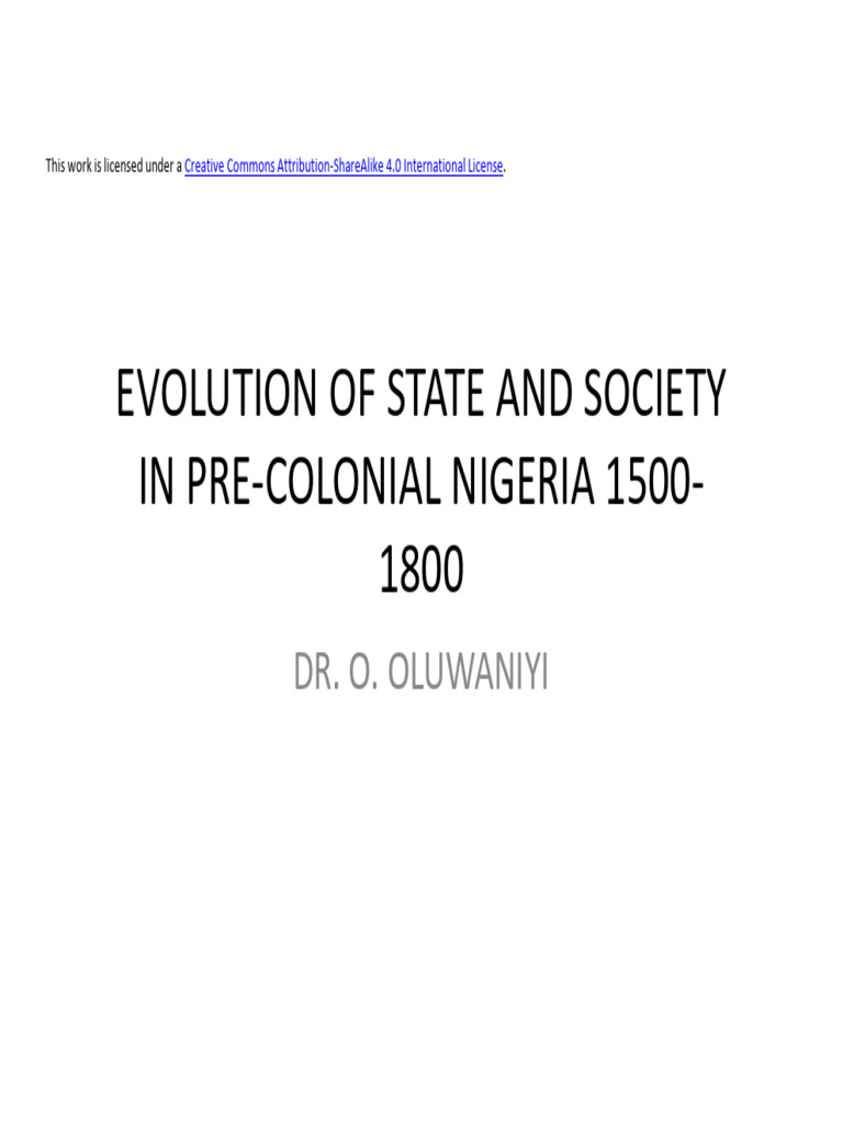 State, Society and Administration in Precolonial Nigeria | PDF | Igbo People