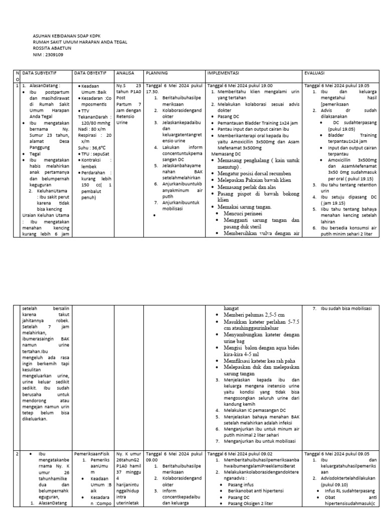 Soap KDPK - Rossita A | PDF